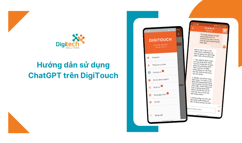 Hướng dẫn sử dụng tài khoản Chat GPT qua ứng dụng DigiTouch | Digitech ...